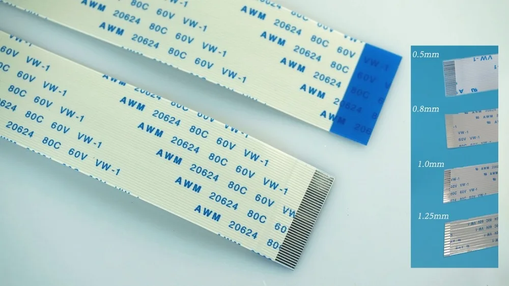 Flexible flat cable FFC / FPC 0.5mm pitch 200mm Length Same Sides Type ...