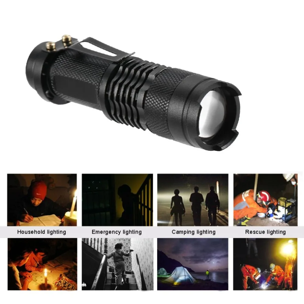 SK68 Portable Mini Size Handy Torch Flashlight Lamp 200LM 3 Modes ...