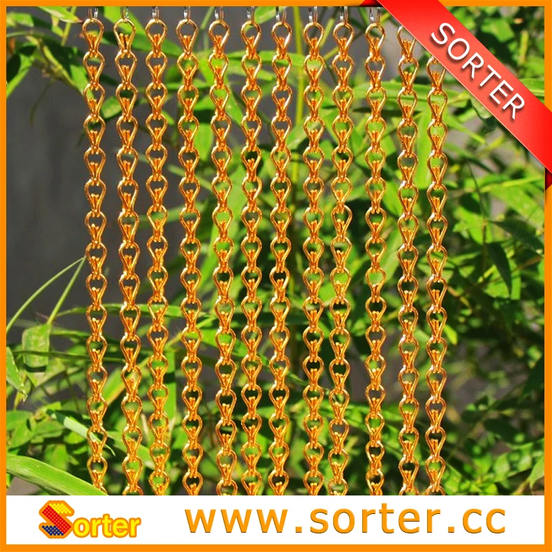 Gold Color Anodized Aluminum Link Chain Curtain - Screens & Room ...