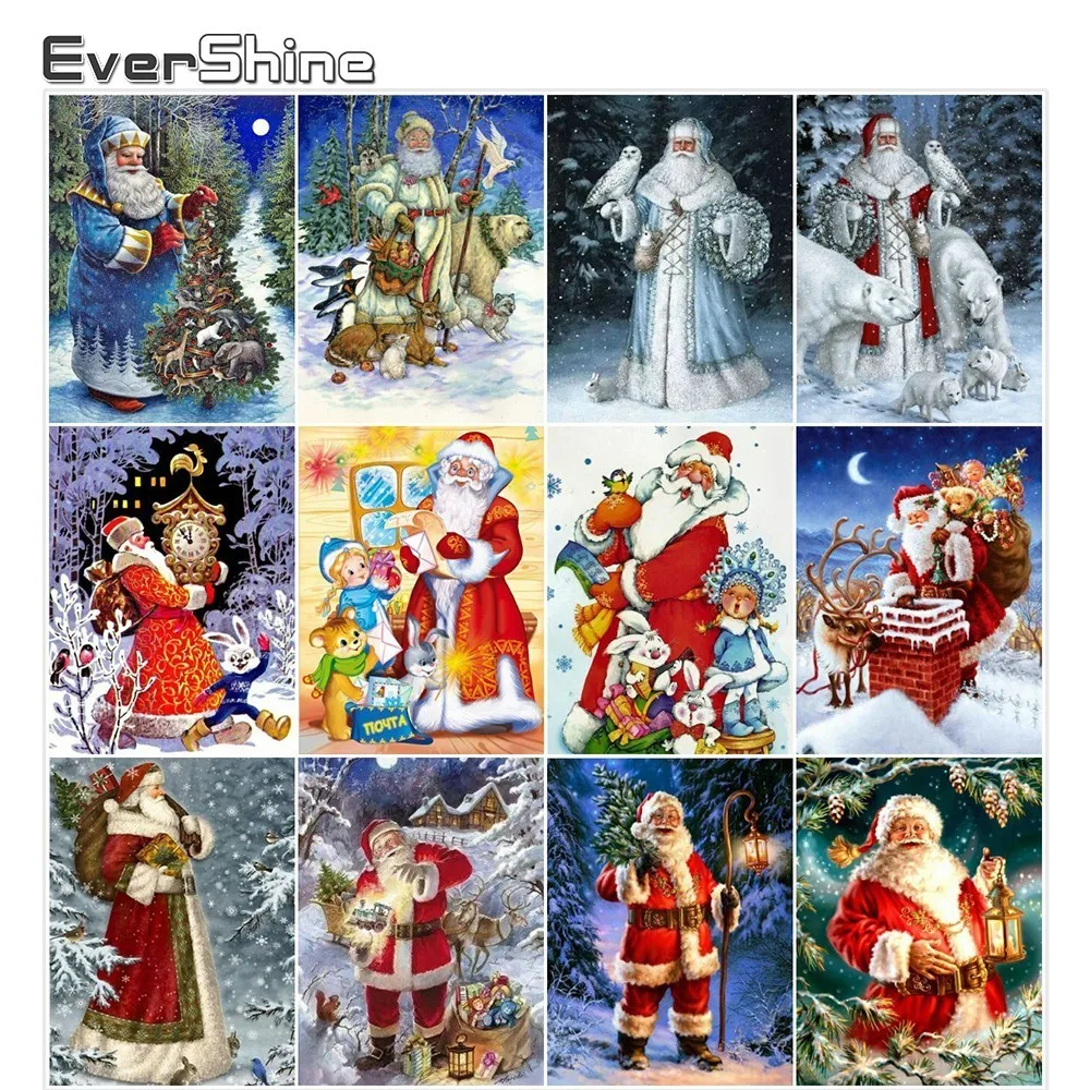 Evershine DIY 5D Diamond Embroidery Christmas Pictures Of Rhinestones ...
