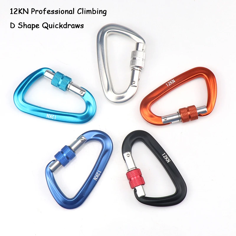 12kn Climbing Carabiner D Shape Quickdraws Professional Climbing Buckle ...