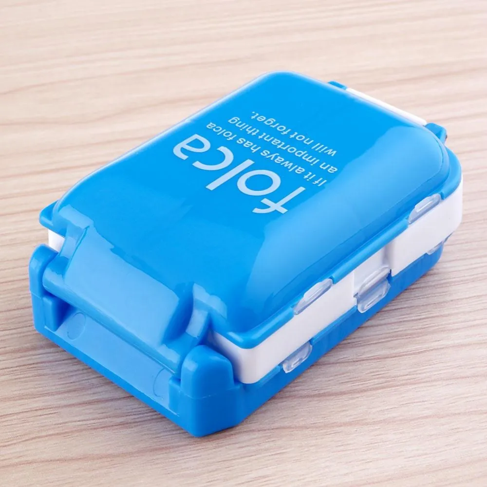 6 Colors Mini Pill Box Storage Case Sort Folding Vitamin Medicine ...