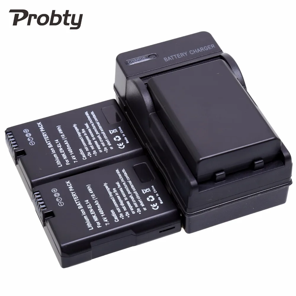 ROBTY 3Pcs 1400mAh EN EL14 ENEL14 EN EL14 Câmera Baterias + Carregador ...