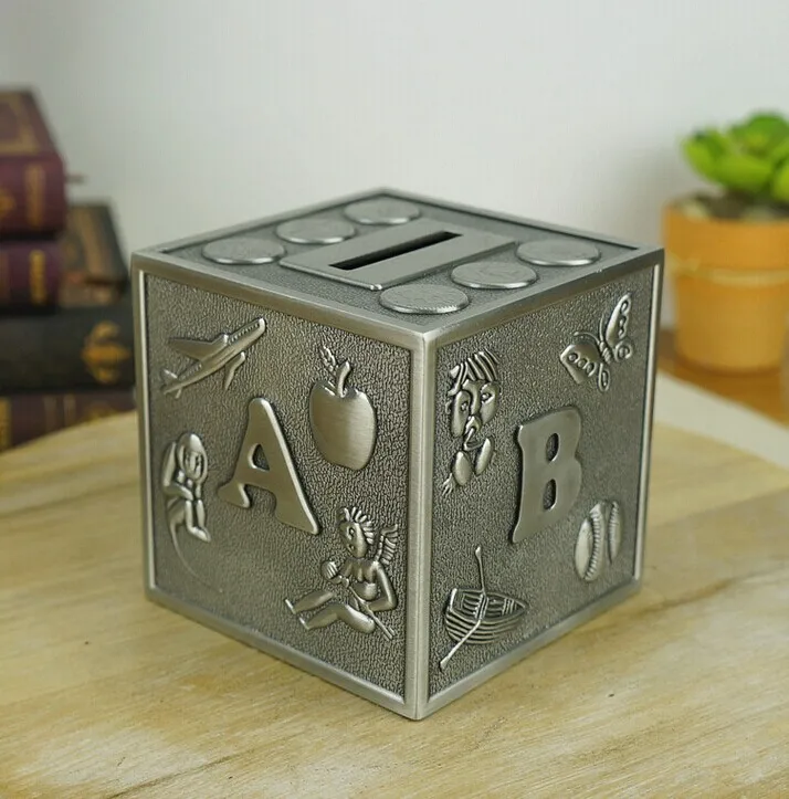 Saving Money Boxes Alloy metal crafts Home decor decoration tin metal ...