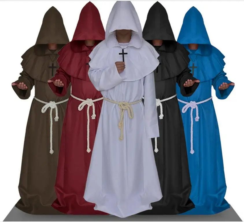 Medieval Cosplay Gown Renaissance Monk Costume Cowl Friar Clothing ...