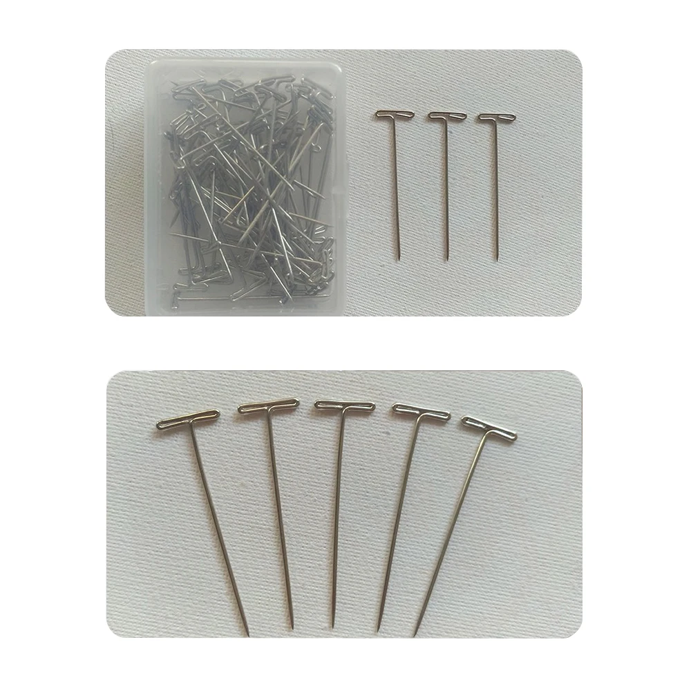 50Pcs-T-Pins-Sliver-Stainless-Steel-Shaped-Pins-Needles-Pushpin-with ...