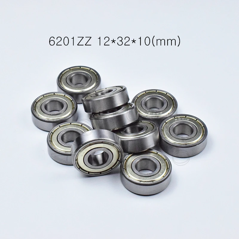 6201ZZ 12*32*10(mm) 10Pieces bearing ABEC 5 metal sealing bearings 6201 ...