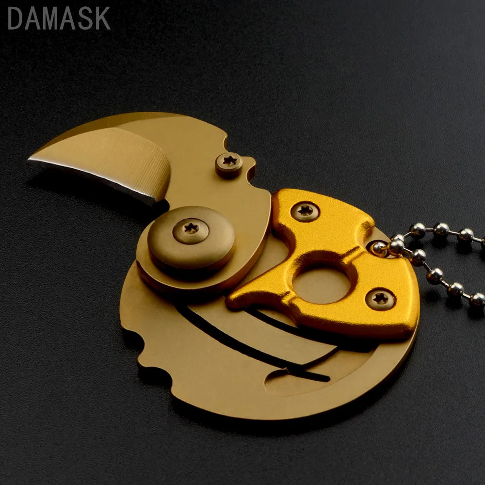 DAMASK Brand EDC Hanging Key Chain Coin Knife Mini Folding Blade Key ...