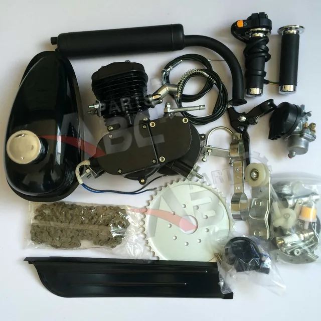 Motorized Motor Bicycle 80cc Engine Kit 2 Stroke Black Cruiser Chopper ...