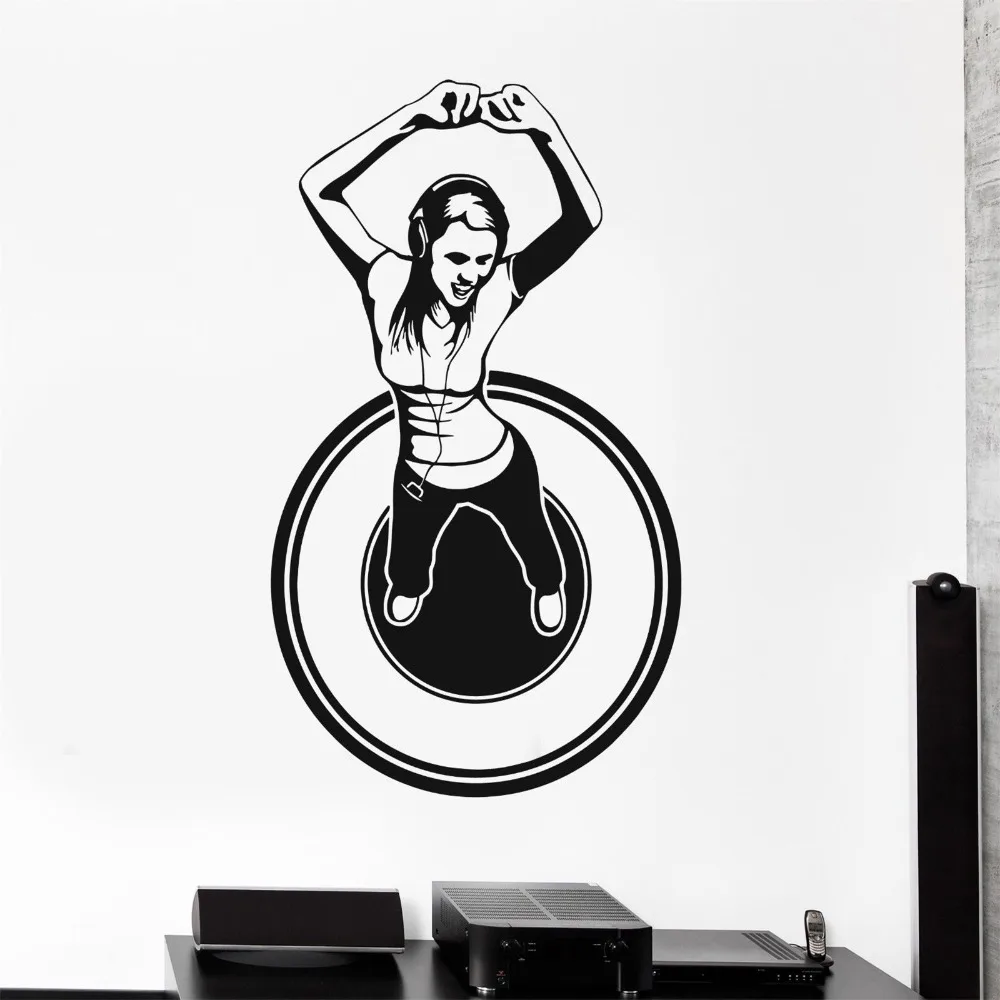 Wall Decal Sexy Girl Dance Floor Night Club Dj Vinyl Stickers In Wall Stickers From Home