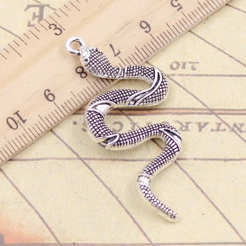 Snake Charms Jewelry Making | Silver Charm Diy Pendant Snake - 10pcs ...