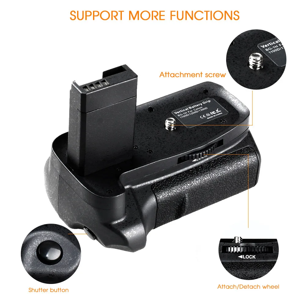Battery grip holder for canon 1100d 1200d 1300d Rebel T3 T5 T6 EOS Kiss X50