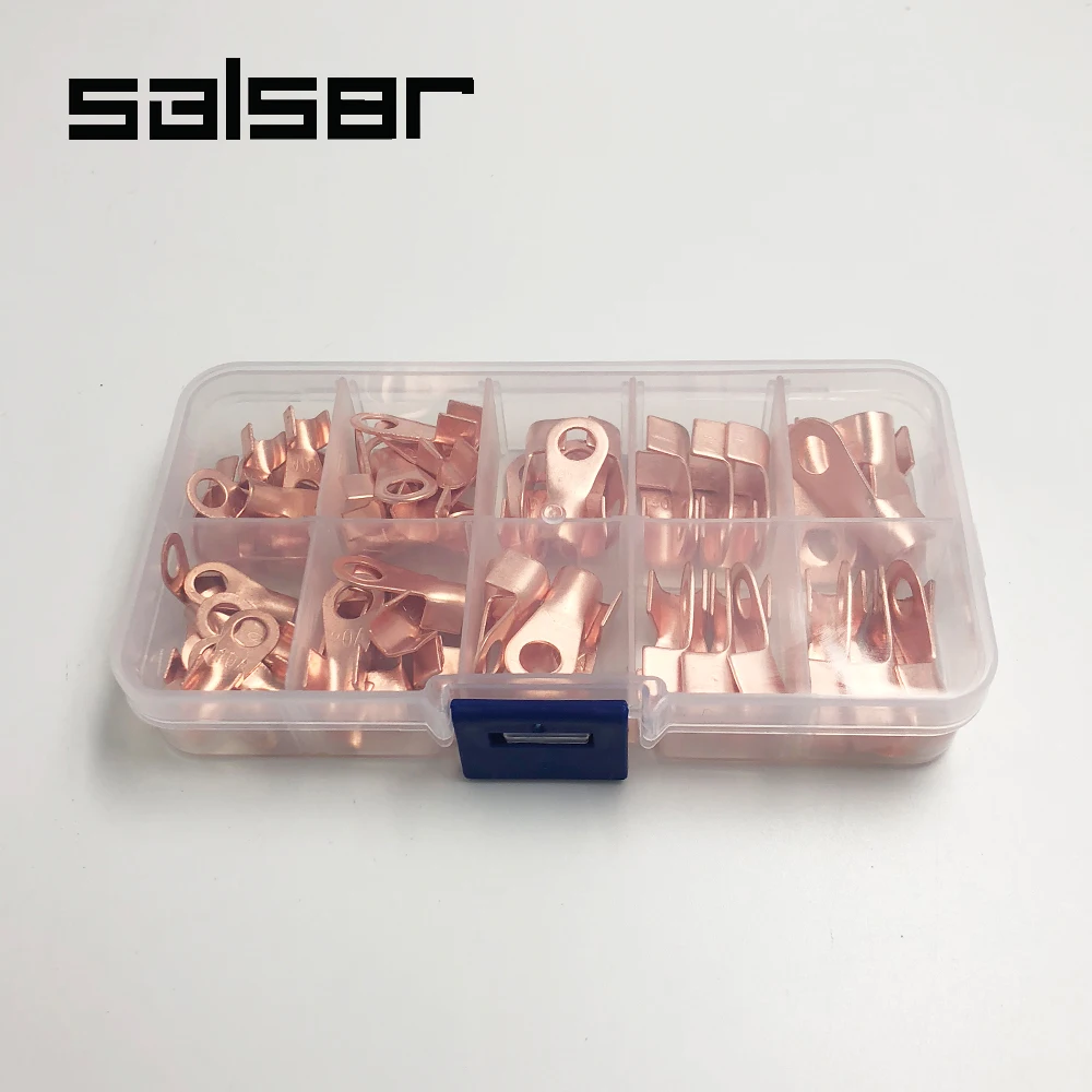 70PCS/BOX Red Copper Circular Splice Naked lugs Open Electrical Wire ...