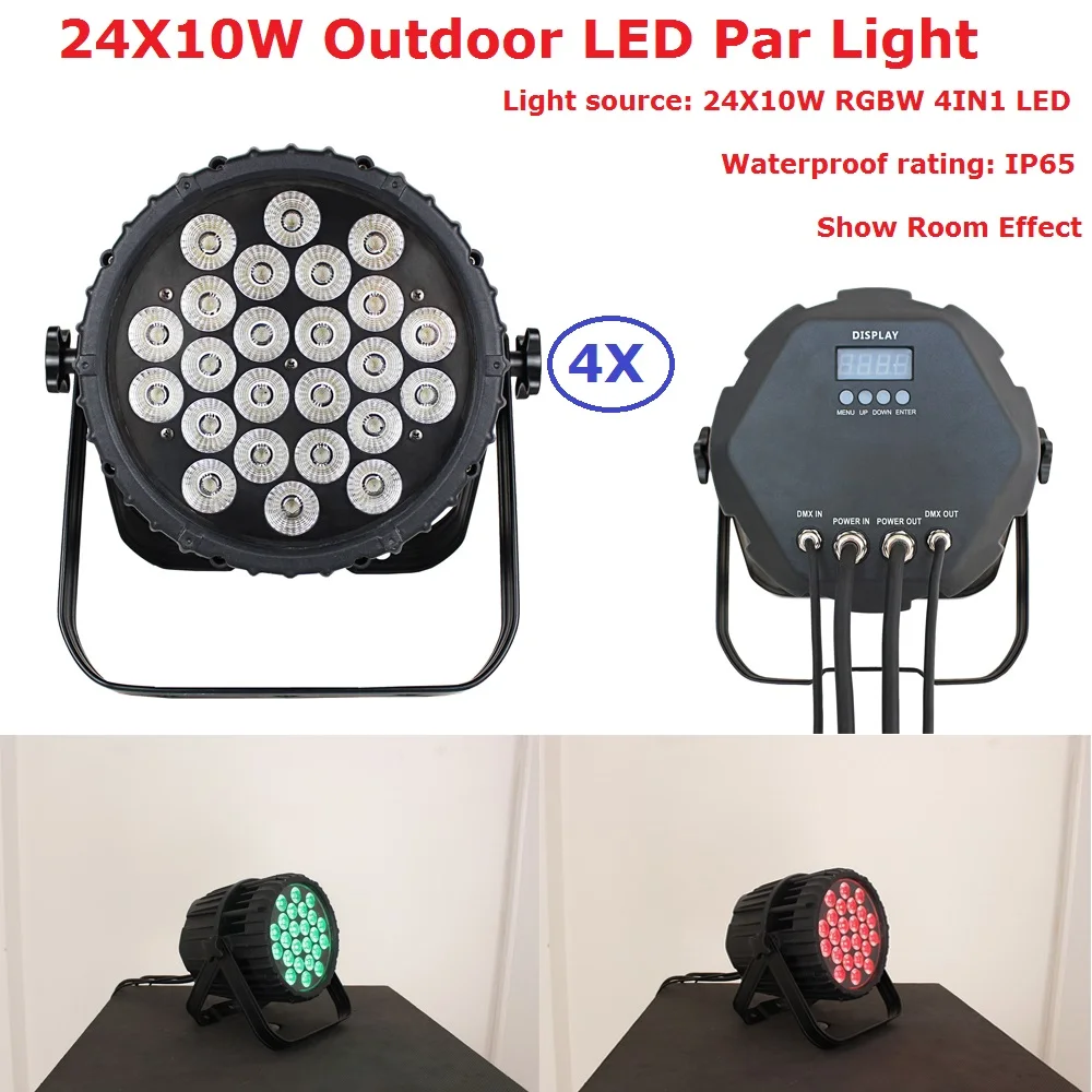 4 Unit Free Shipping Outdoor Par Lights 24X10W RGBW Quad Color ...