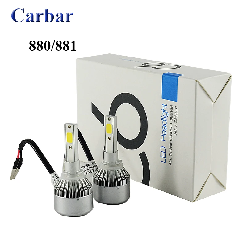 LED Headlight Bulbs Conversion Kit 880 881 (893, 899) 7600Lm 72W 6000K ...