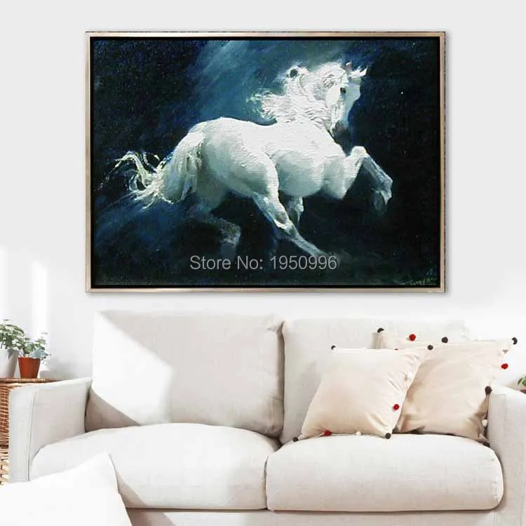 High-Quality-Flying-Horse-Art-Pictures-Running-White-Horse-Large-Modern ...