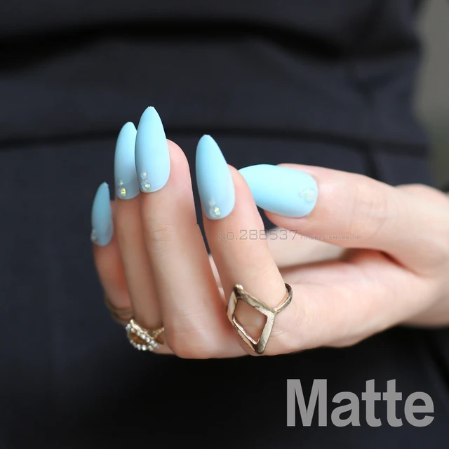 Light Blue Stiletto Nails