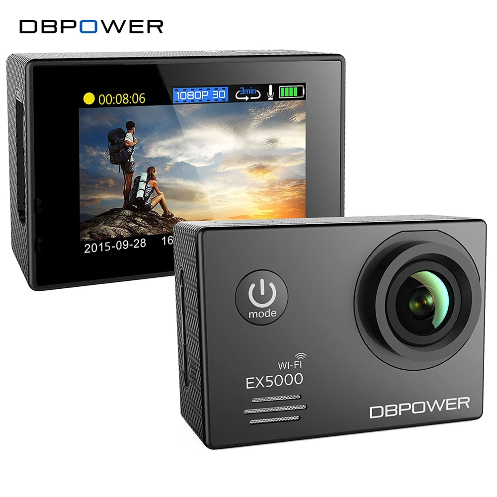 Dbpower EX5000 wifiアクションカメラスポーツカム2.0インチ1080 p 1920*1080/30fps防水30メートルで2 ...