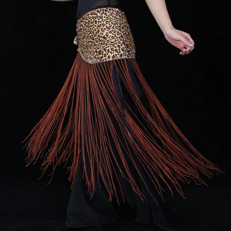 New-design-practice-leopard-fringed-dancing-Hip-Scarf-long-belly-dance ...