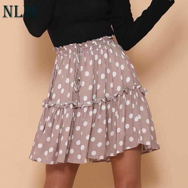 Free Shipping Polka Dot Vintage Ruffles Skirt Jkp1354