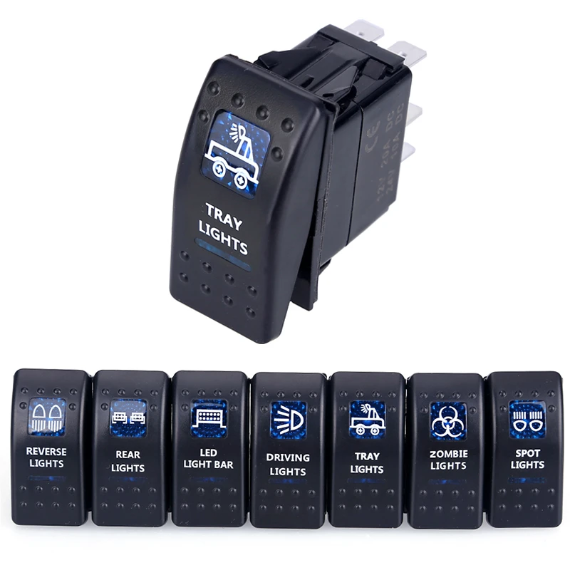 Car Switch Boat Truck Light Led Toggle Switch 5pin Waterproof 12/24V ...