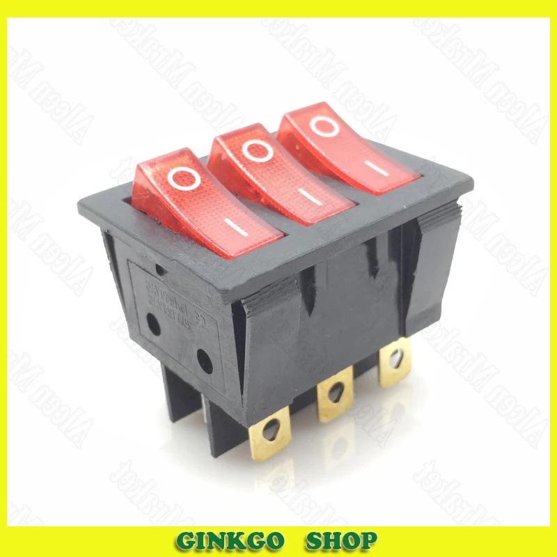 1000pcs/lot 220V 15A Rocker Switch With Light KCD3 9Foot 2File Three ...