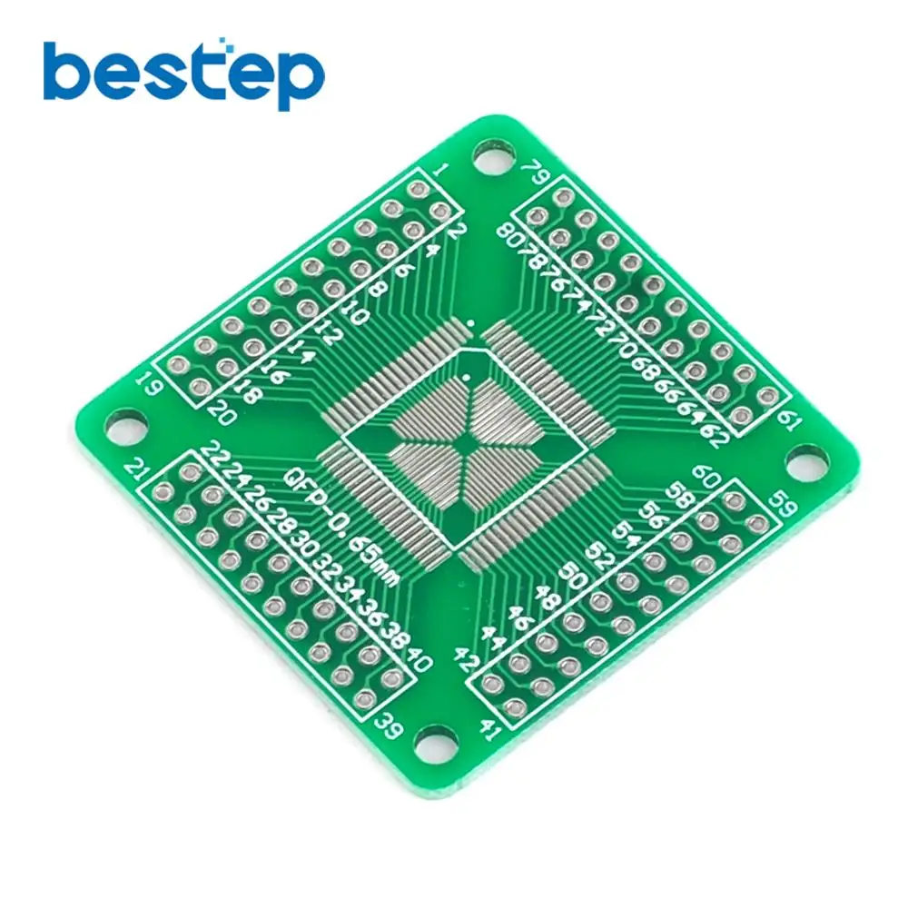 5PCS QFP/TQFP/LQFP Adapter Board Compatible with 16 80 pin DIP ...