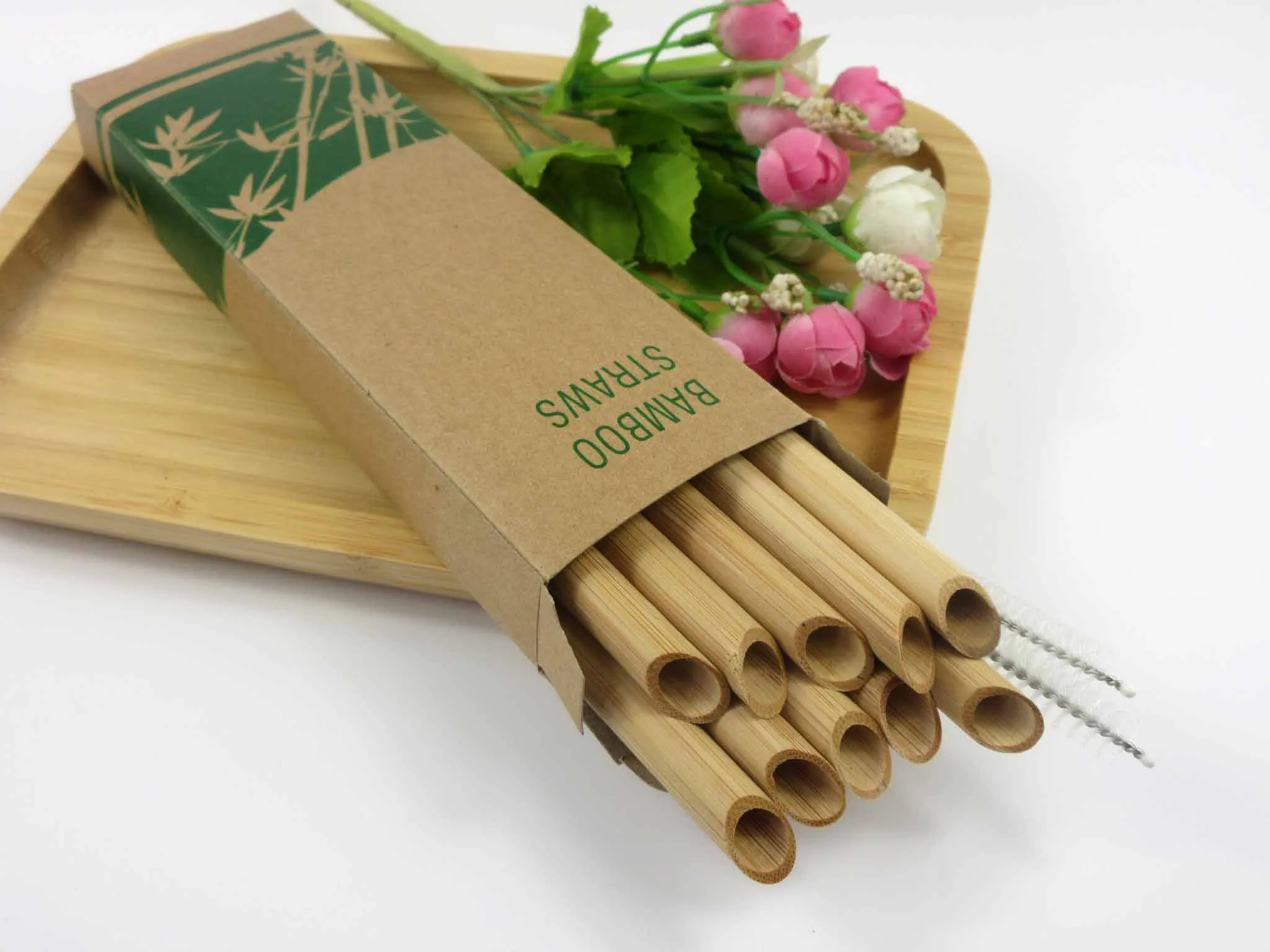 Wholesales 100pcs Eco Friendly Reusable Straw 21.5cm Carbonized Bamboo ...