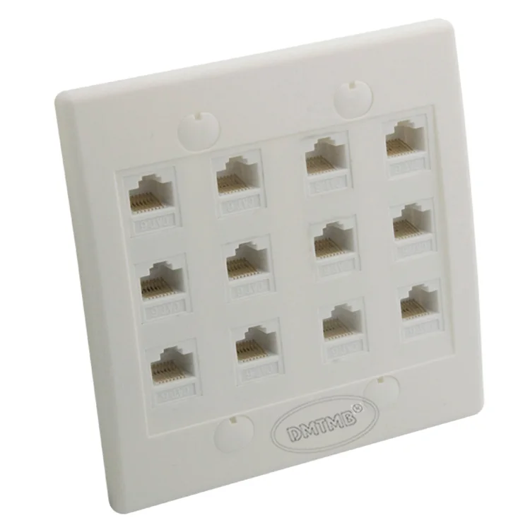 2 Gang face plate 12 Ports CAT6 rj45 female to female wall plate ...
