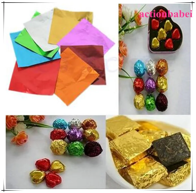 Free Shipping Hot 200pcs Square Candy Paper Sweets Chocolate Lolly Foil ...