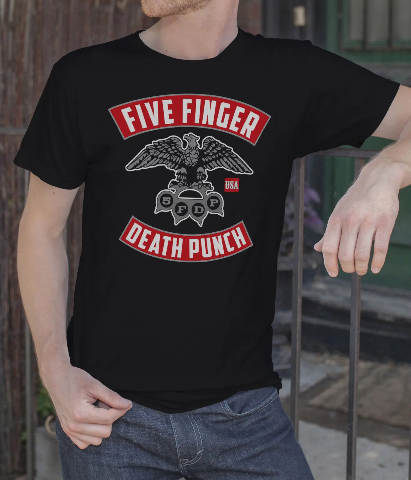 Five-Finger-Death-Punch-Men-Black-T-shirt-Metal-Band-FFDP-Rock-Tee ...