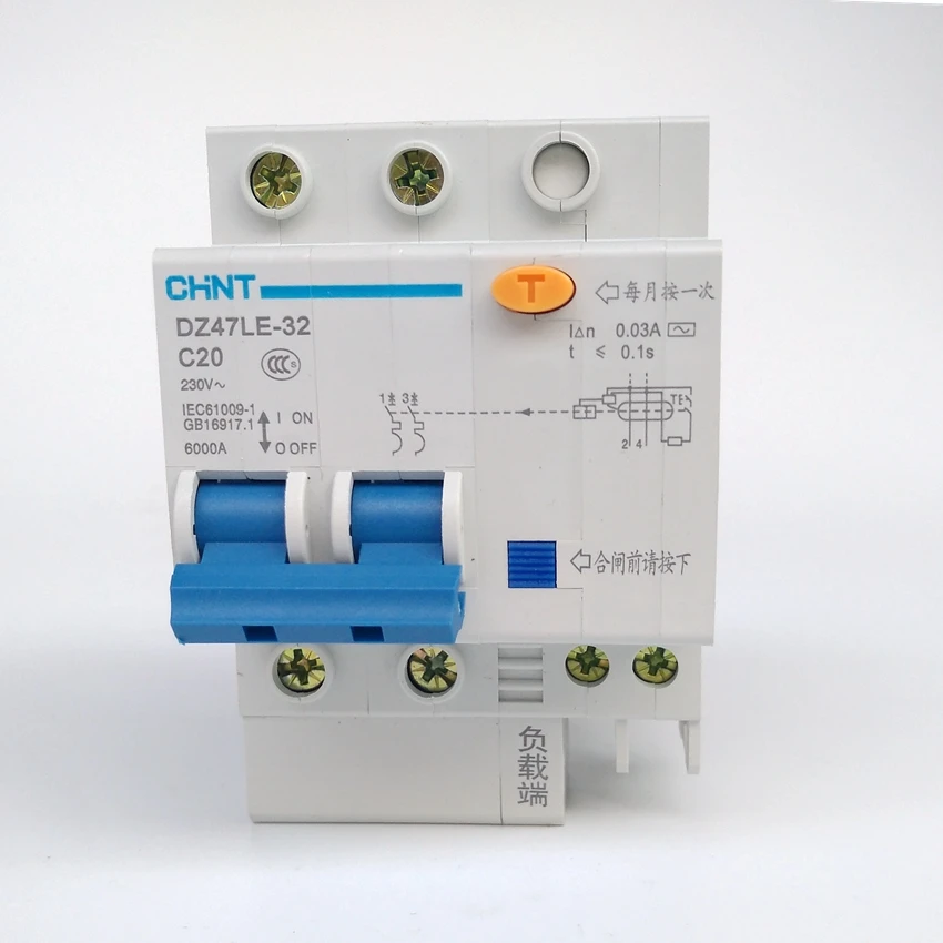 Chint Dz47le 32 2p C20a 30ma Earth Leakage Circuit Breaker Residual