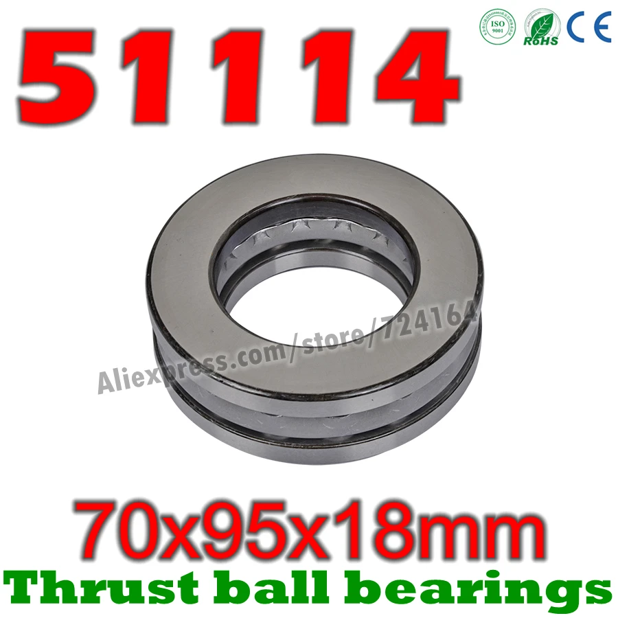 70x95x18 mm Thrust Ball Bearings 51114 Axial 51114M 8114 8114H Plane 70 ...