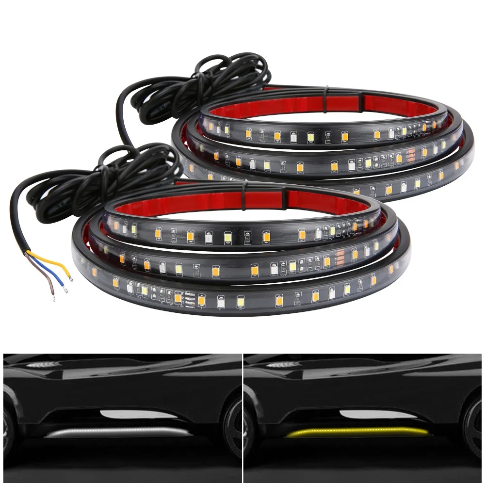 2pc-60-Side-Kick-Running-Board-LED-Stripes-Amber-White-Sequential-Amber ...