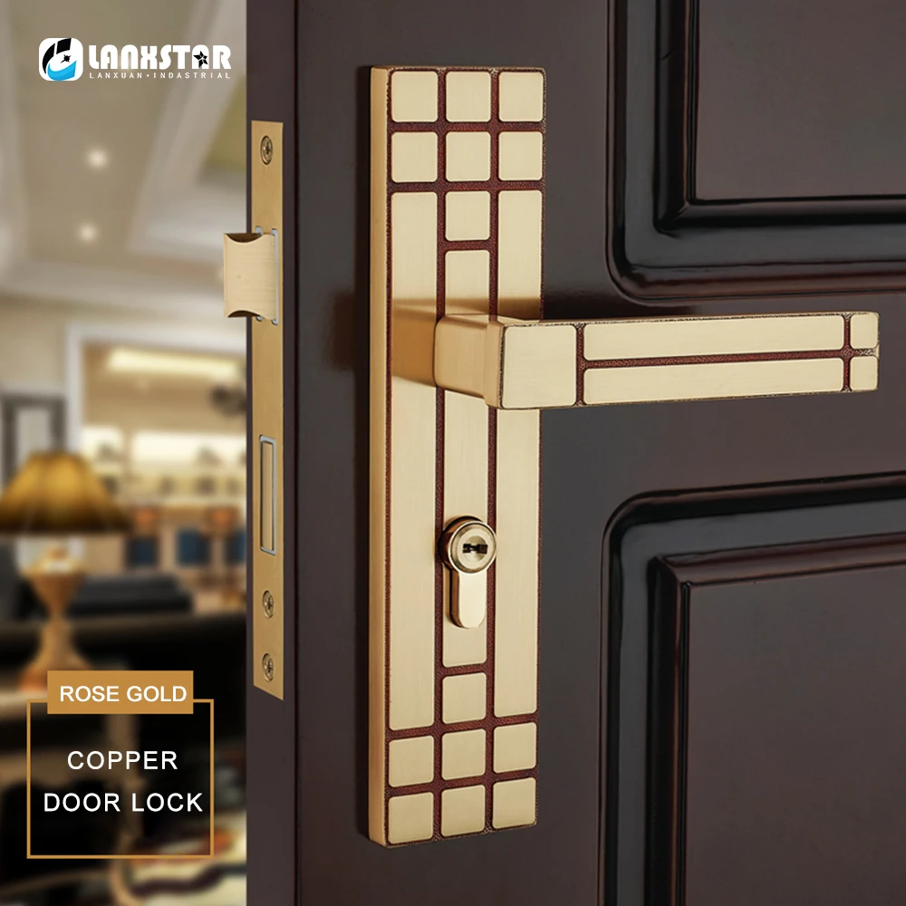 Lanxstar Copper Mute New High-end Jane European Style Door Lock Copper ...