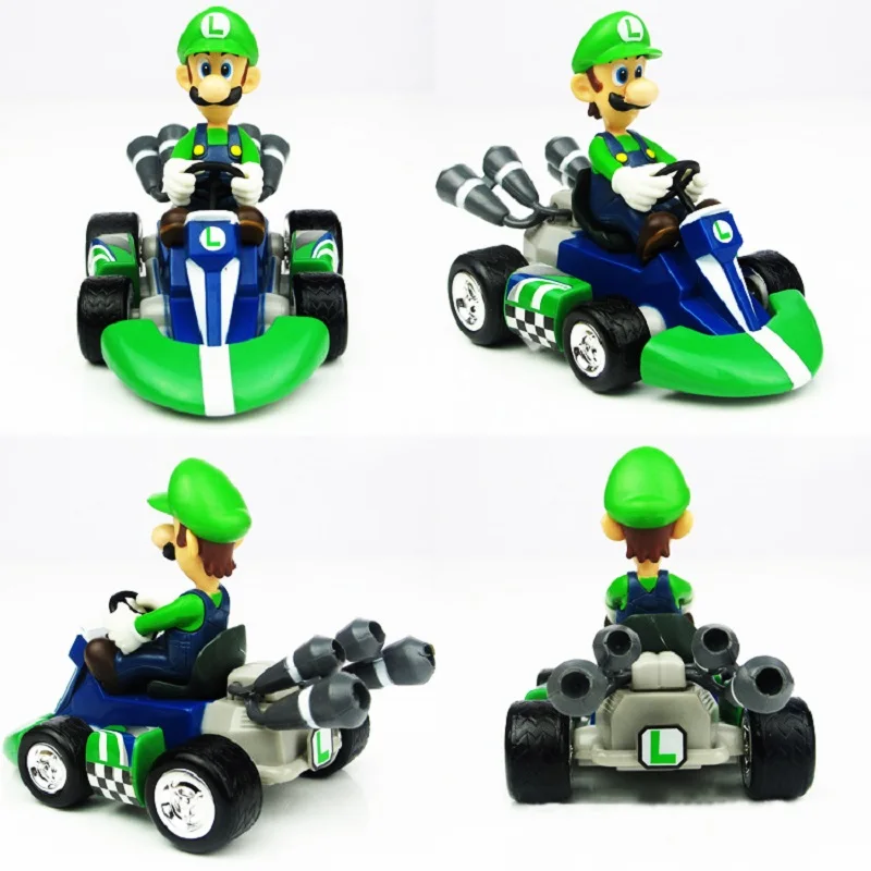 Cartoon Super Mario Racing Car Action Figure Toy Hot Game Super Mario ...