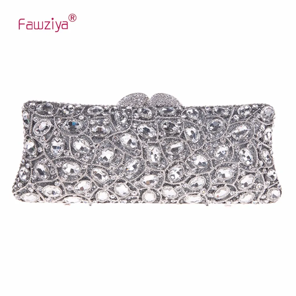 Fawziya Clutch Bag Gold Rhinestone Luxury Rhinestone Evening Bags For ...