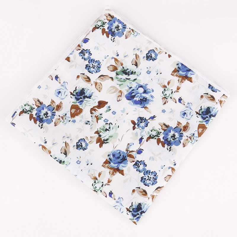 Handkerchiefs Men Cotton Floral Handkerchief Pocket Squares Formal Wear ...
