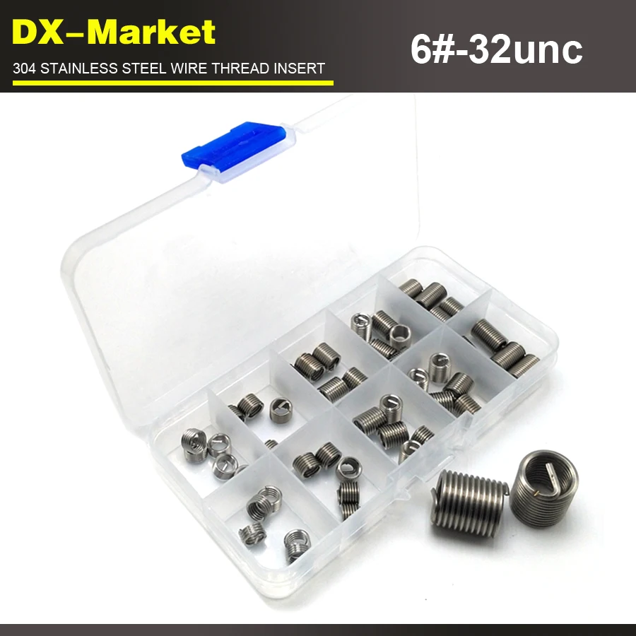 6 32unc Wire Thread Insert Kit 5size 100pcs 304 Stainless Steel