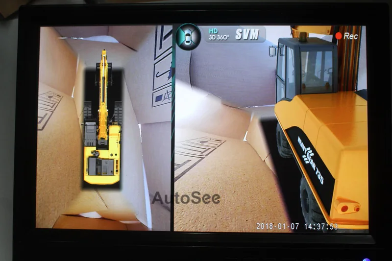 HD 3D Excavator Digger 360 degree surround view camera Bird eye ...