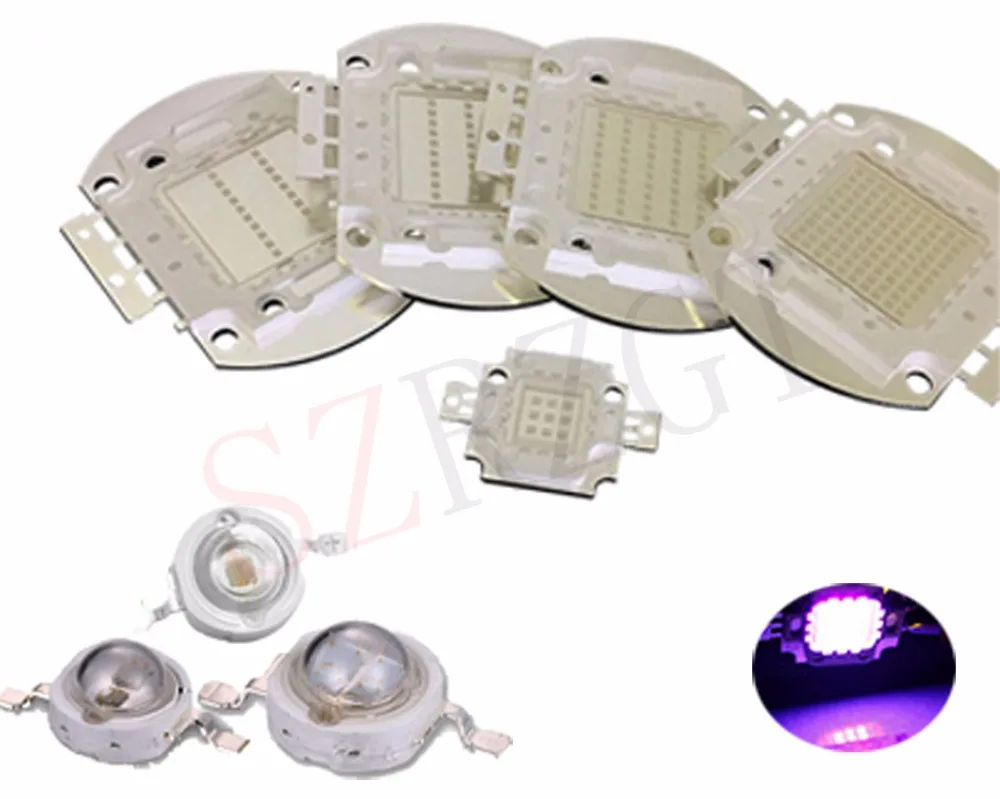 Bombillas ultravioleta LED UV púrpura, Chips de lámpara 365nm 375nm ...