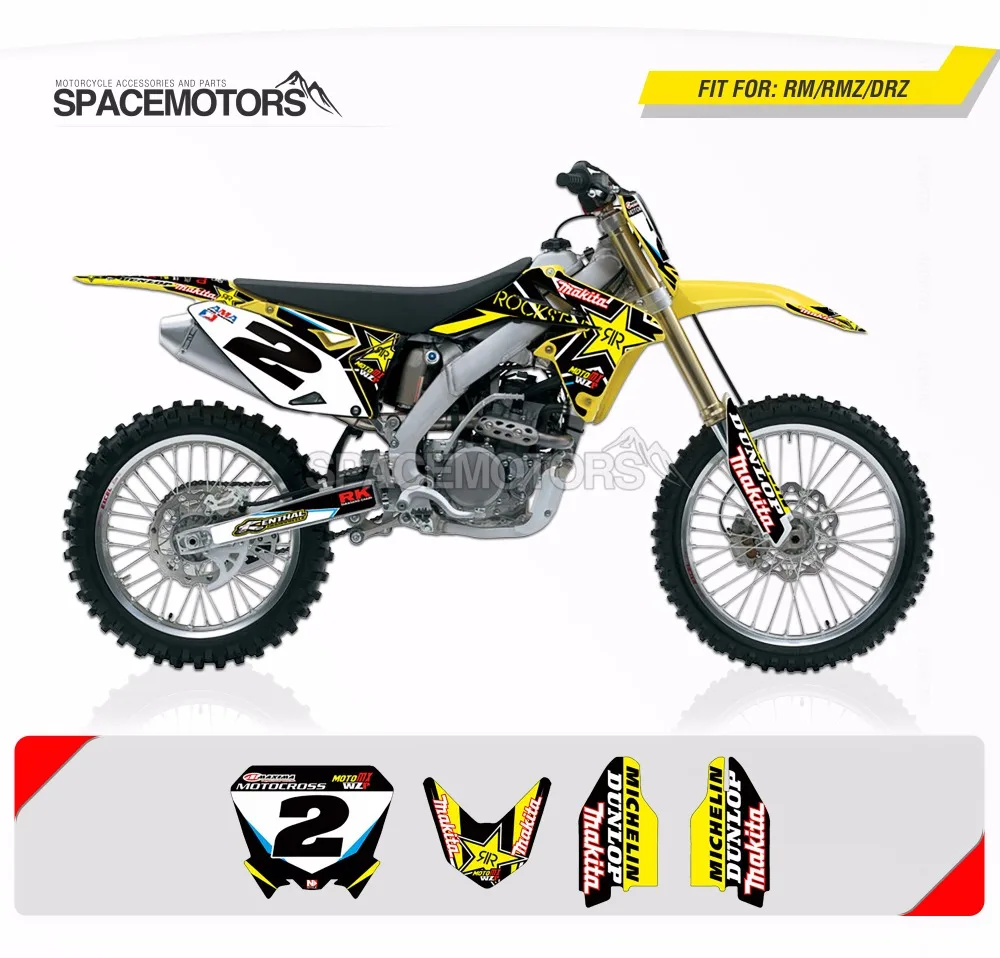 2007 RMZ 450 GRAPHICS KIT SUZUKI RMZ450 07 DECO DECALS STICKERS ...