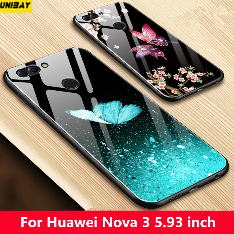 huawei nova 3 tempered glass back Cover anti knock for huawei nova3 ...