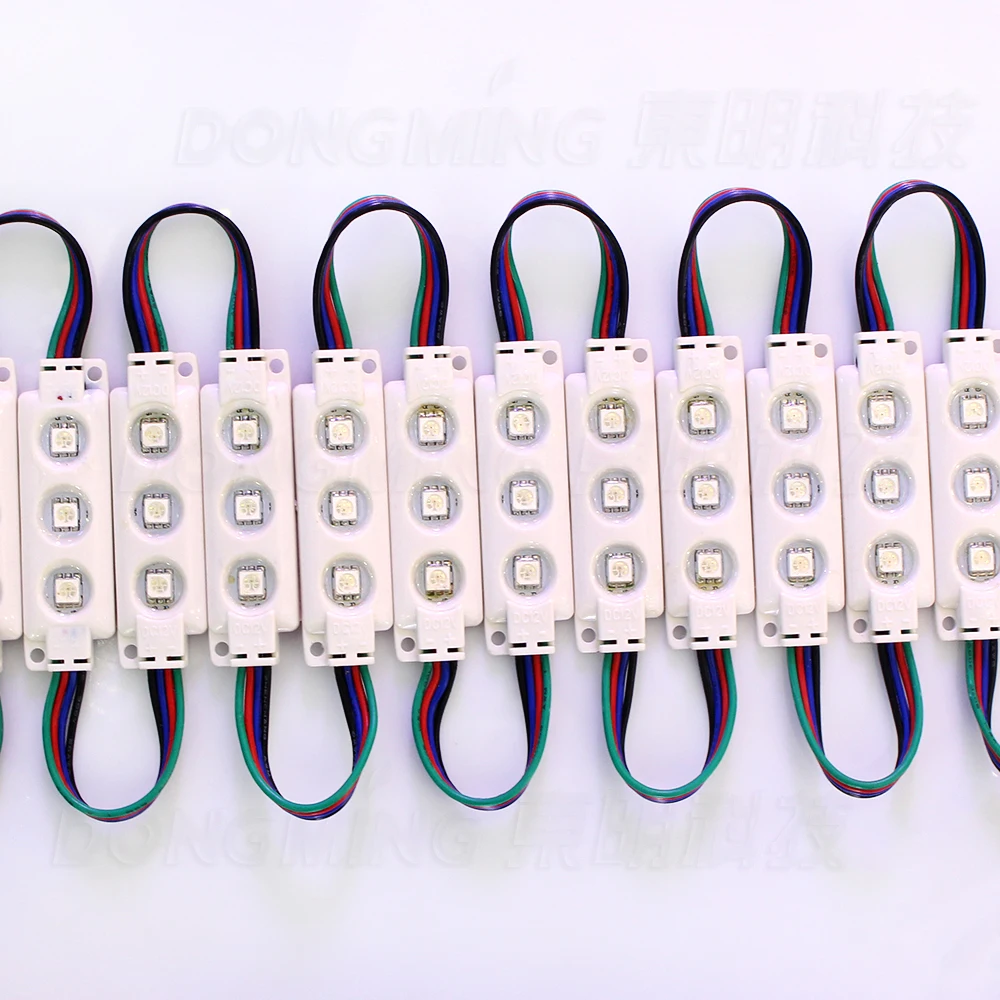 100 stks Super Heldere 5050 RGB LED Module 3 LEDS Lampen Waterdicht 0. ...