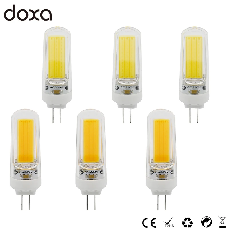 6pcs G4 LED 220V 110V Dimmable Lamp 3W LED G4 COB Light Bulb Bombillas ...