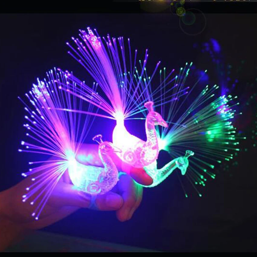 Novelty Design Colorful Light Peacock LED Light up Finger Toys Best ...