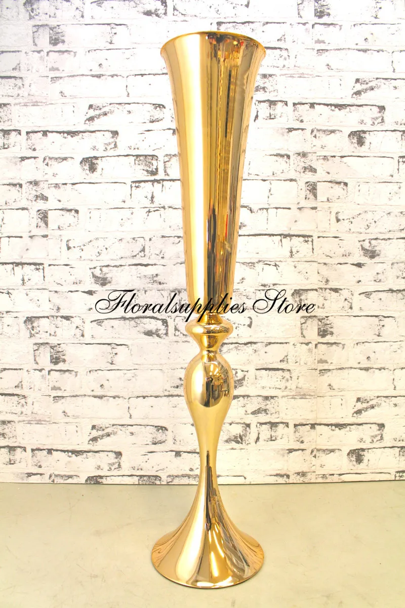 88cm tall slim metal flower vase trumpet vases centerpieces for wedding ...