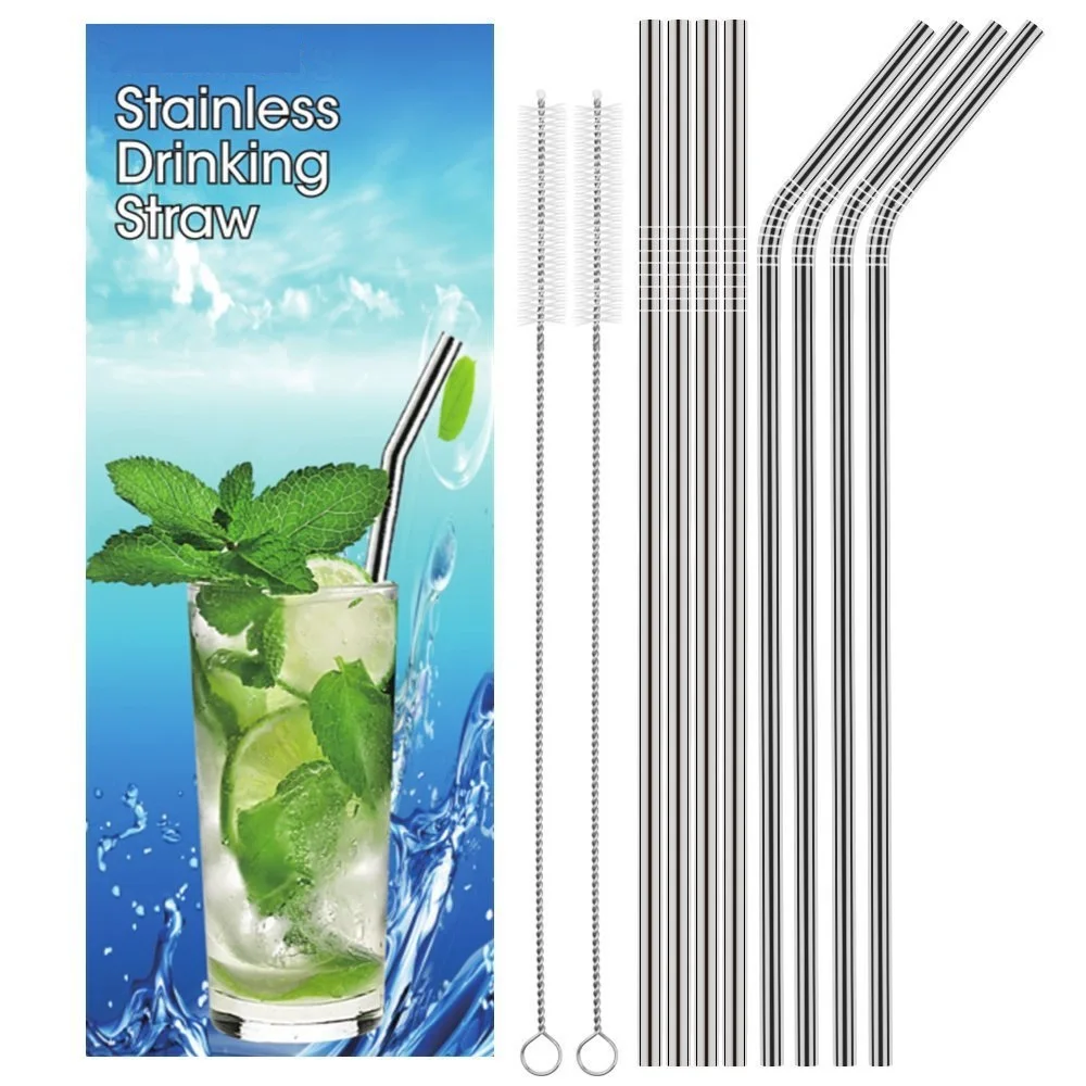 S 8 Stainless Steel Straws Ultra Long 10 5 Inch Drinking Metal Straws