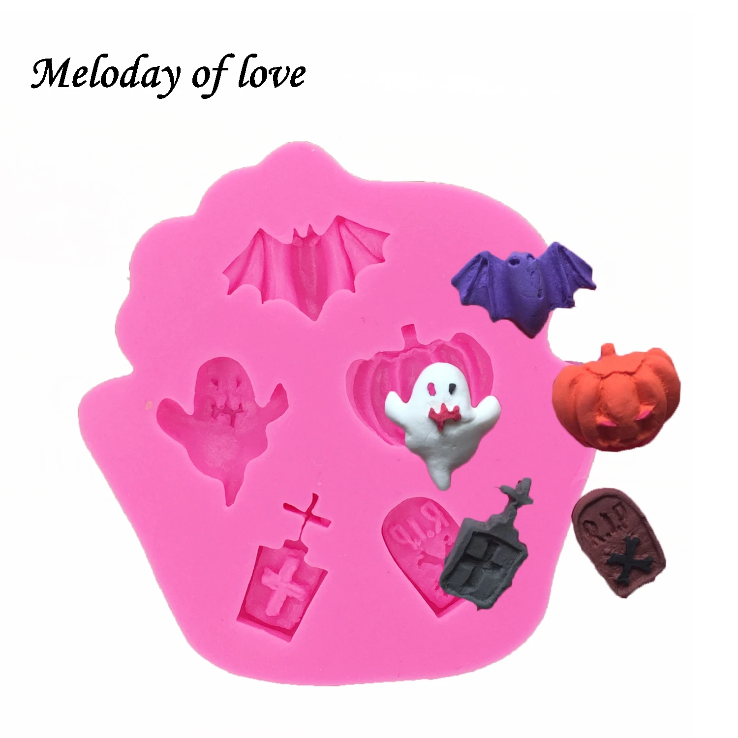 1Pcs Bat ghost Halloween Holiday Fondant decoration mold Pumpkin Cake ...
