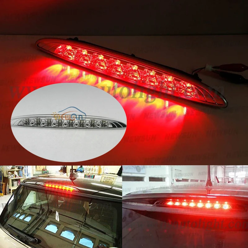 8 LED smoked lens Red high mount Led third 3rd brake light replacement ...